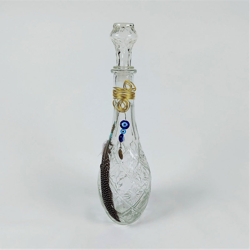 Large glass decanter bottle with tribal decorations #1 – Woshoush ...